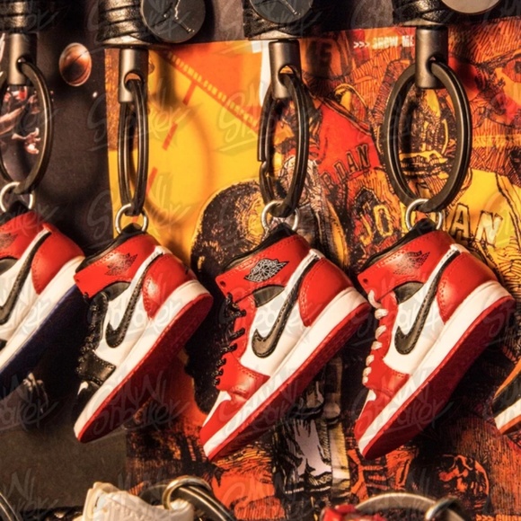 Accessories | 3d Miniature Jordan 1s Red White Keychain | Poshmark